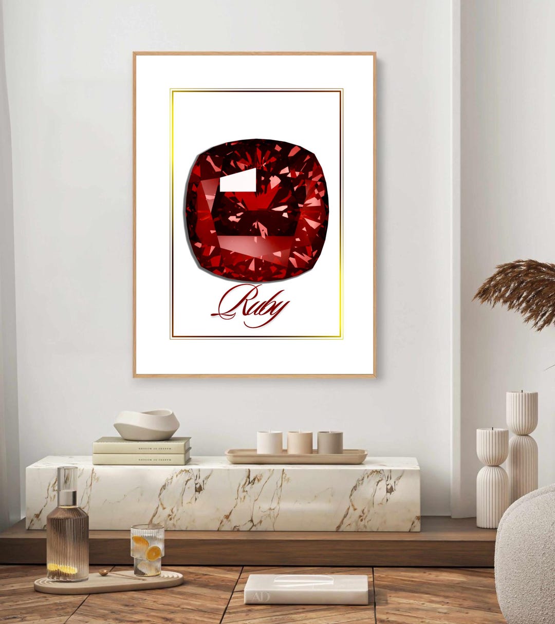 Crystal and Gems Print Printable Crystal Art Watercolor Crystals ...