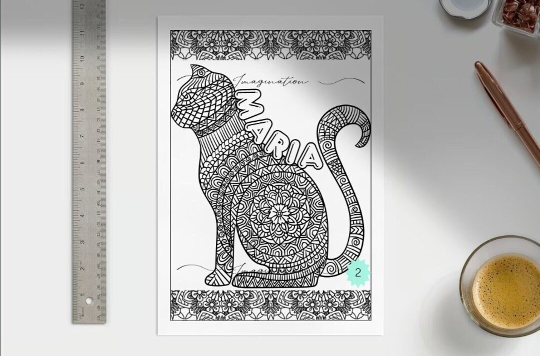 PERSONALIZED COLOURING DIGITAL Kids and Adults Custom Name Pages to ...