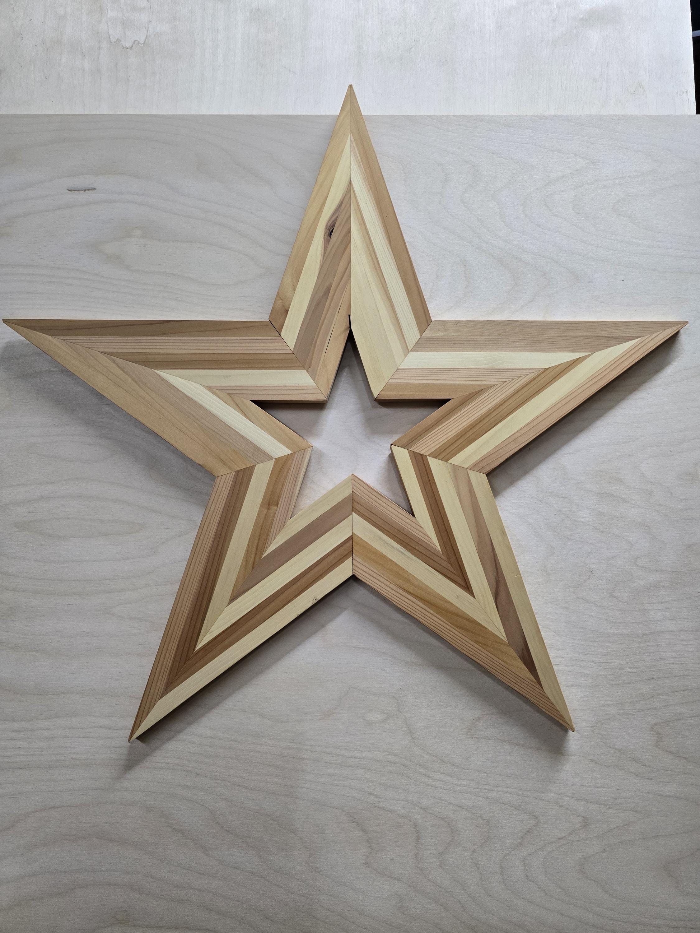 28 1/4 Inch Cedar Strip 5 Point Star Natural Matte Finish **FREE ...
