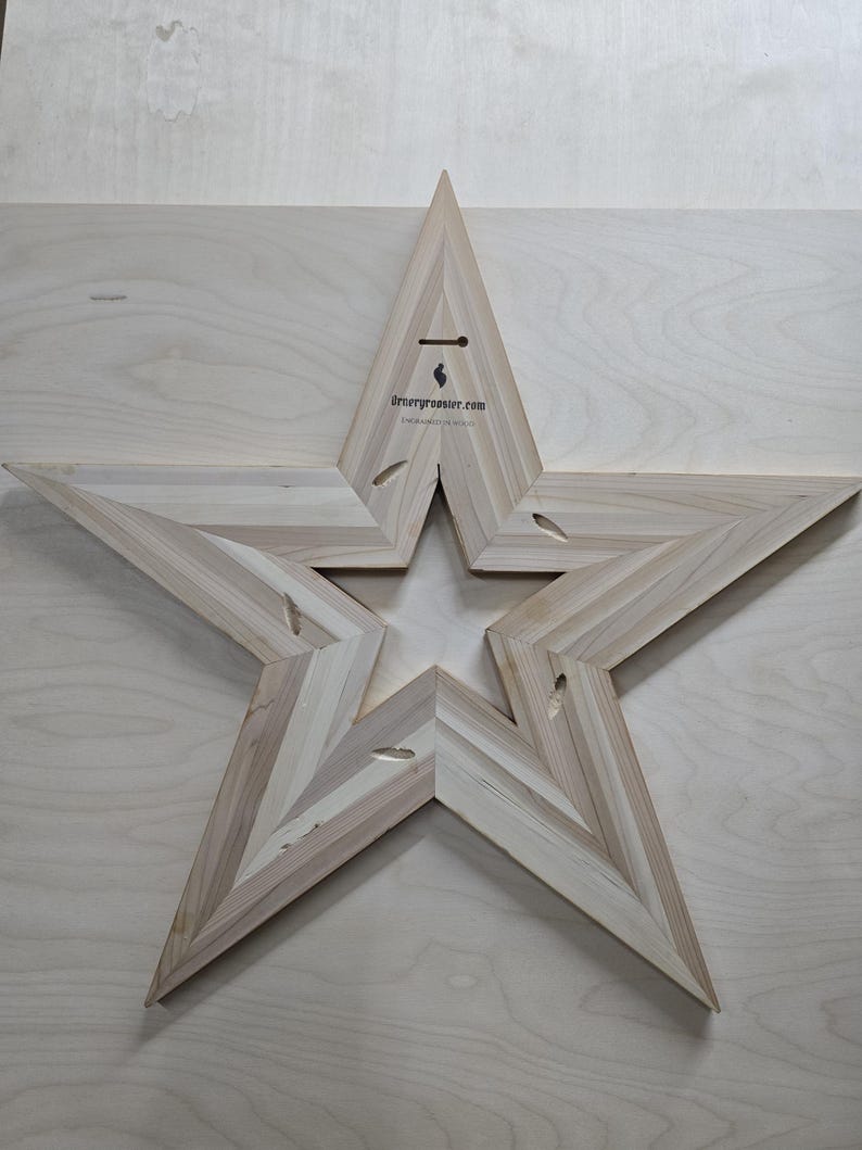 28 1/4 Inch Cedar Strip 5 Point Star Natural Matte Finish **FREE ...