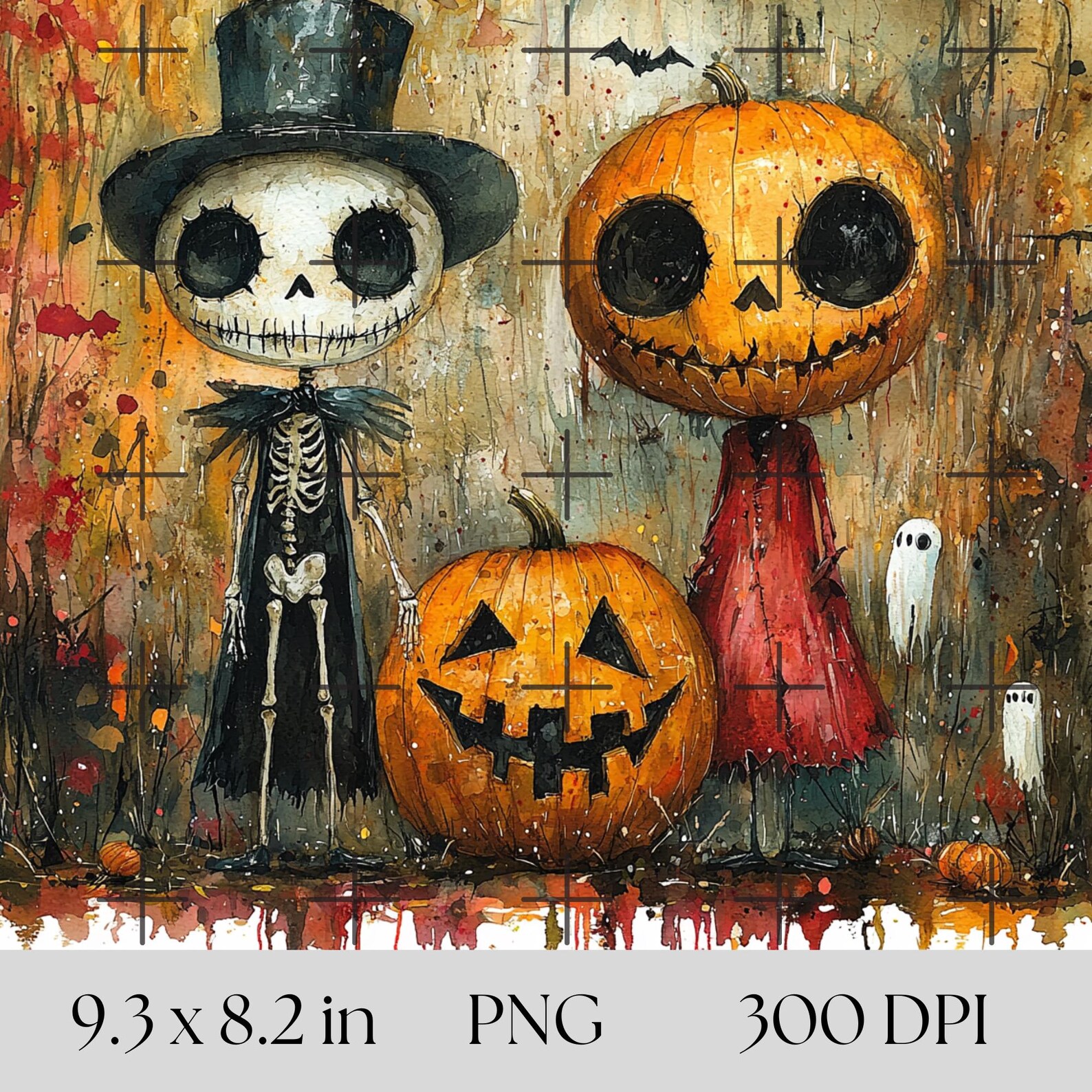 Halloween Creepers Tumbler Wrap PNG Digital Download for 20 Oz Skinny ...