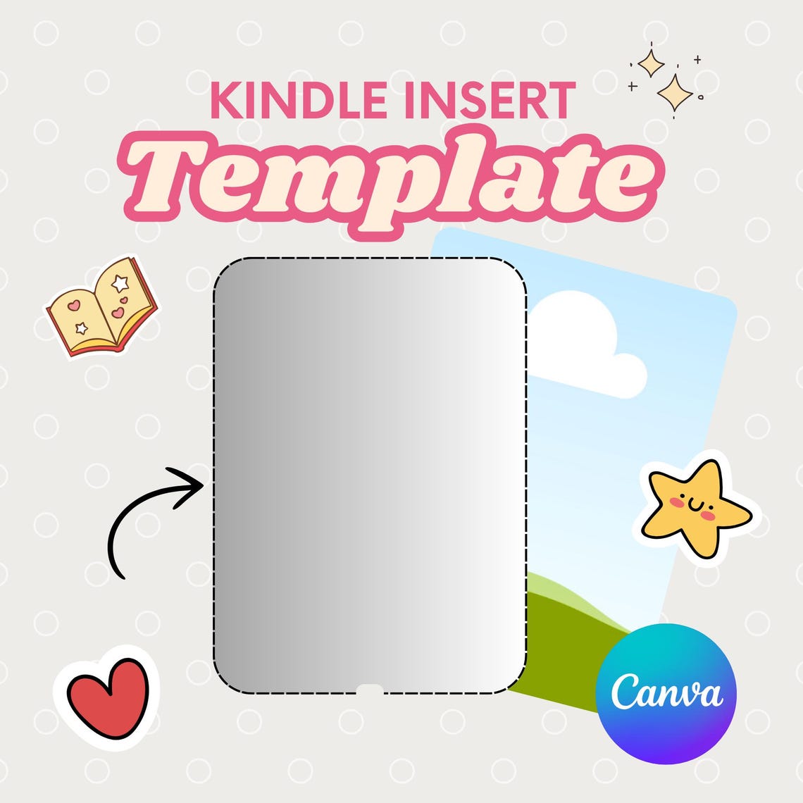 Kindle Case Insert Template: DIY Paperwhite, Scribe, Colorsoft (canva ...