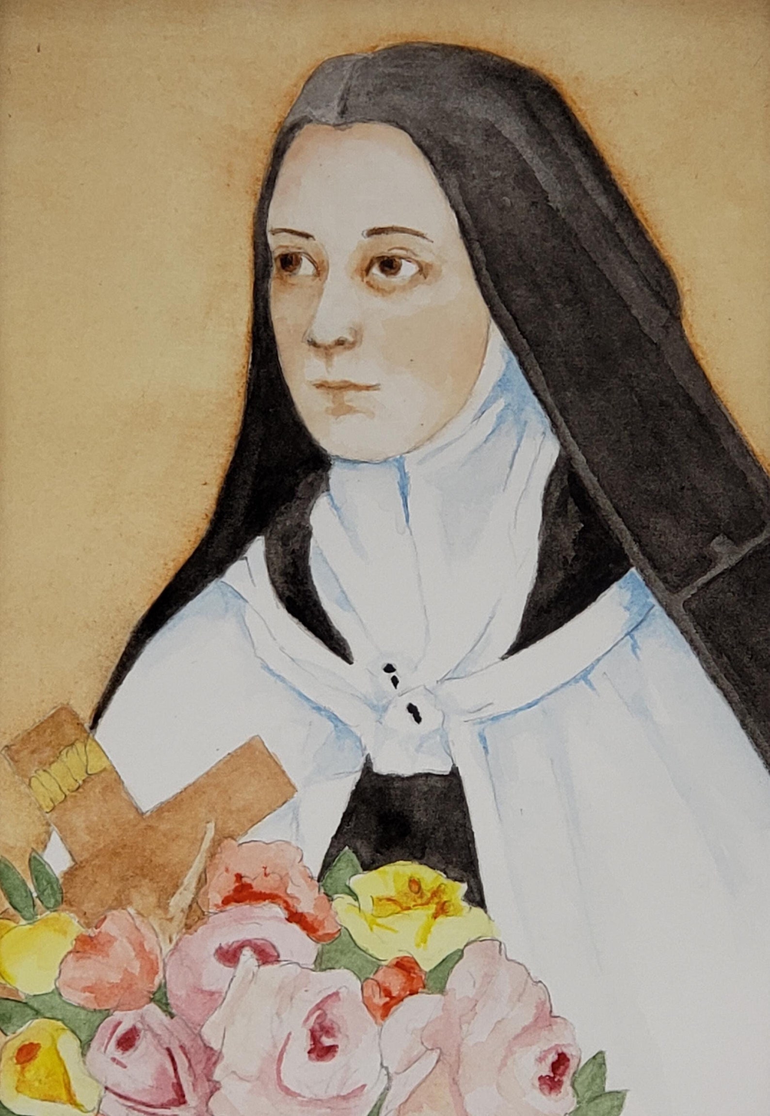 Little Flower Saint Therese of Lisieux Watercolor Painting (4 1/2" X 6 ...
