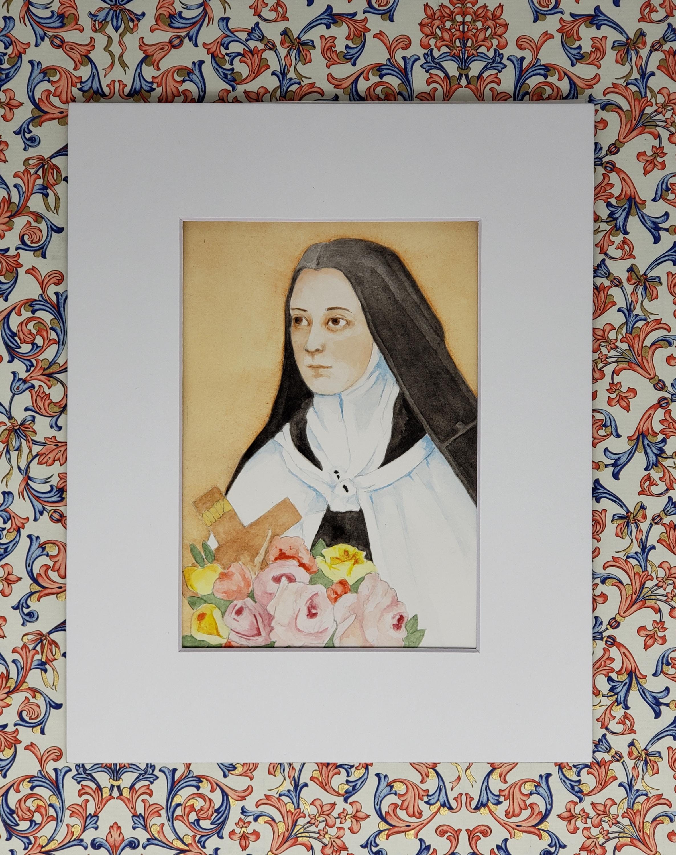 Little Flower Saint Therese of Lisieux Watercolor Painting (4 1/2" X 6 ...