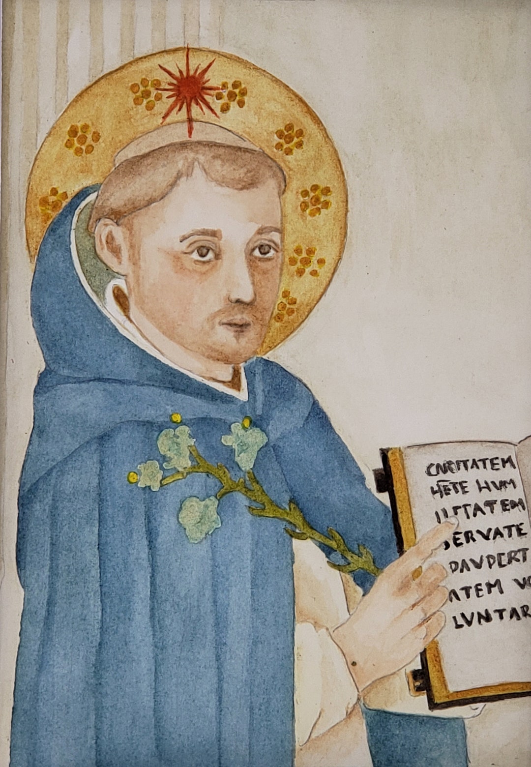 Saint Dominic Watercolor Painting 4 1/2 X 6 1/2 Painting Size, Outside ...