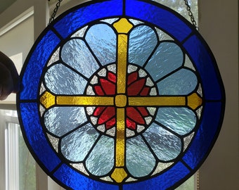 Gothic Cross Leaded Stained Glass Window Panel Glass Church Windows ...