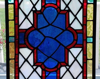 Gothic Cross Leaded Stained Glass Window Panel Glass Church Windows ...