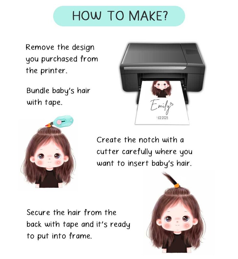 Personalized Child's First Haircut Keepsake Digital Printing - Baby ...