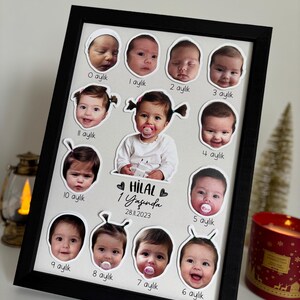 Baby First Year Personalized Frame - Newborn Photos and One Year ...