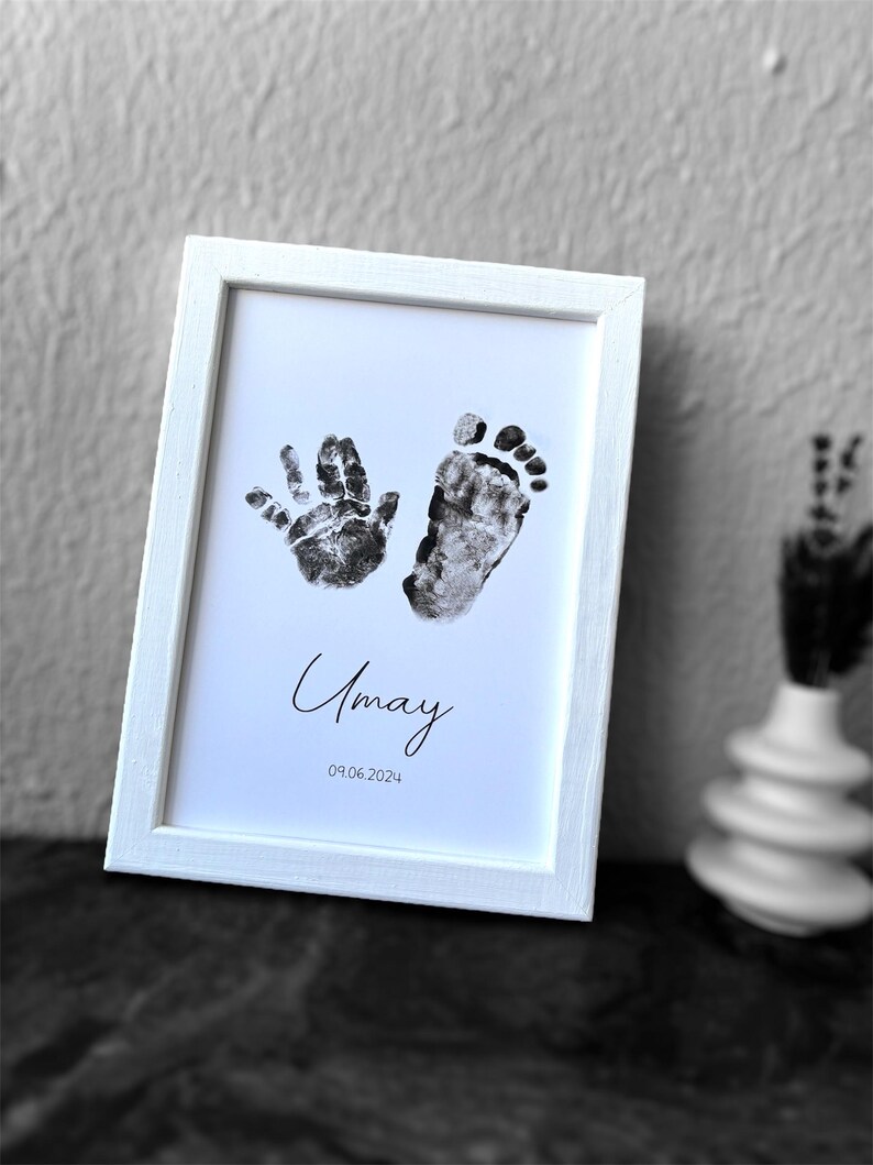 Handprint Footprint Photo Art | Customised Baby Keepsake | Personalised ...