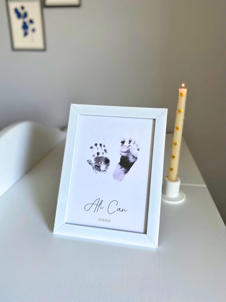 Handprint Footprint Photo Art | Customised Baby Keepsake | Personalised ...