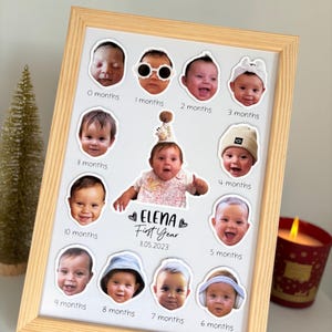 Baby First Year Personalized Frame - Newborn Photos and One Year ...