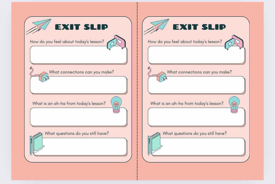 Creative Exit Ticket for Lessons/exit Ticket/end of Lessons/ 2024 ...