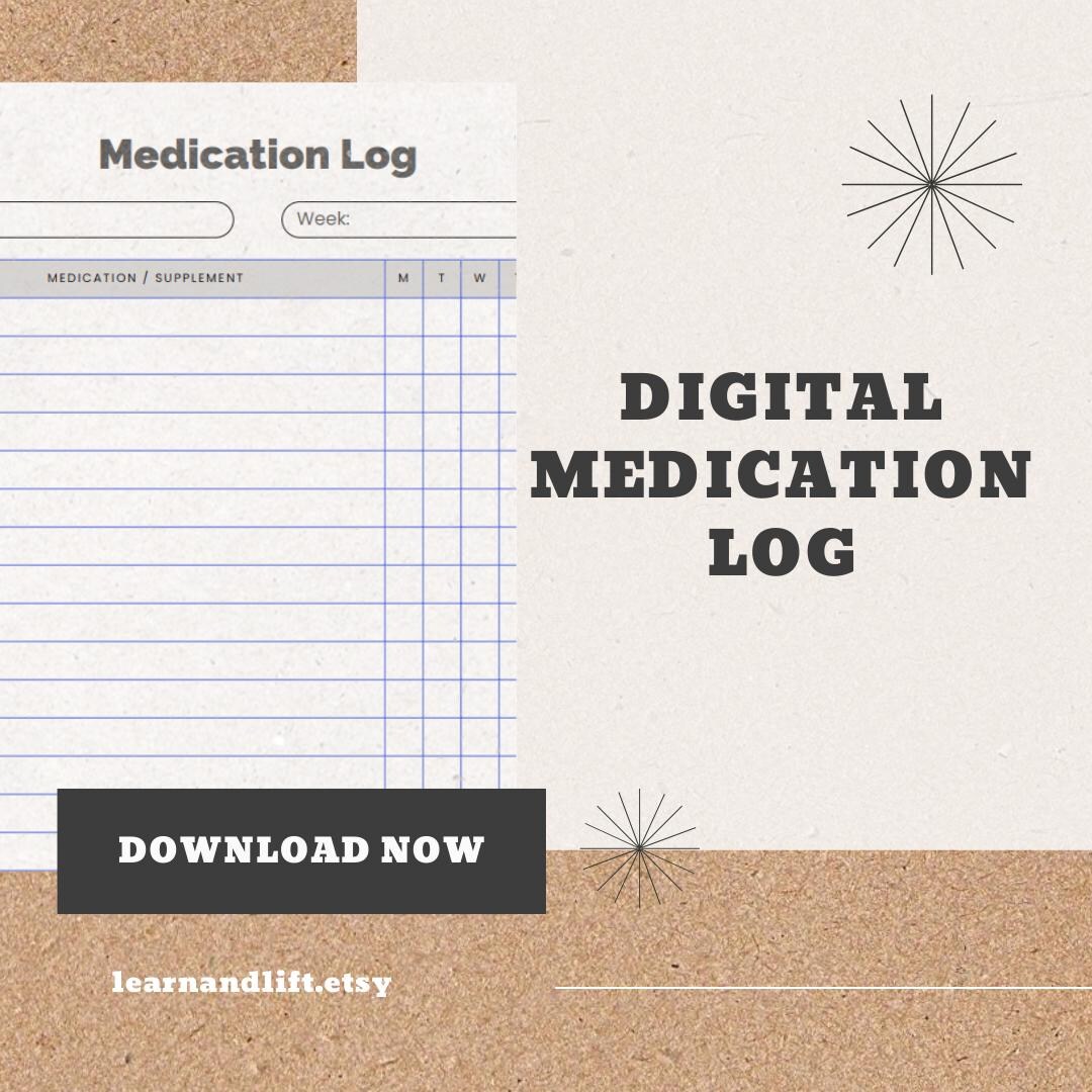 Printable Daily Medication Log - Etsy