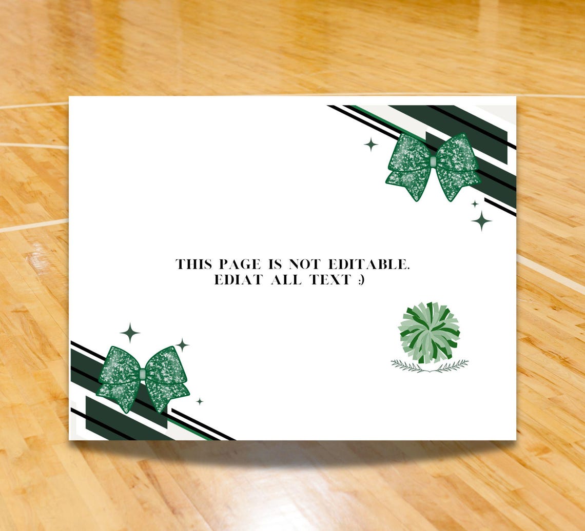 Hunter Green Editable Cheerleading Award Certificates| Team Cheerleader ...