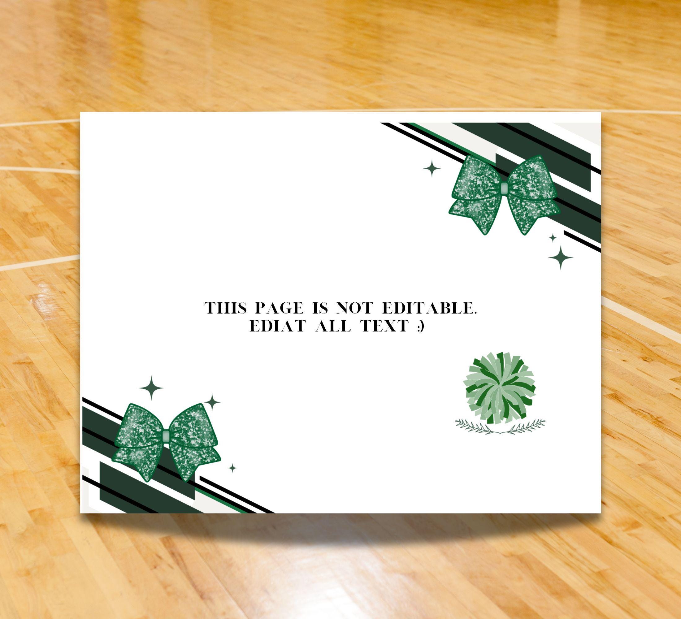 Hunter Green Editable Cheerleading Award Certificates| Team Cheerleader ...