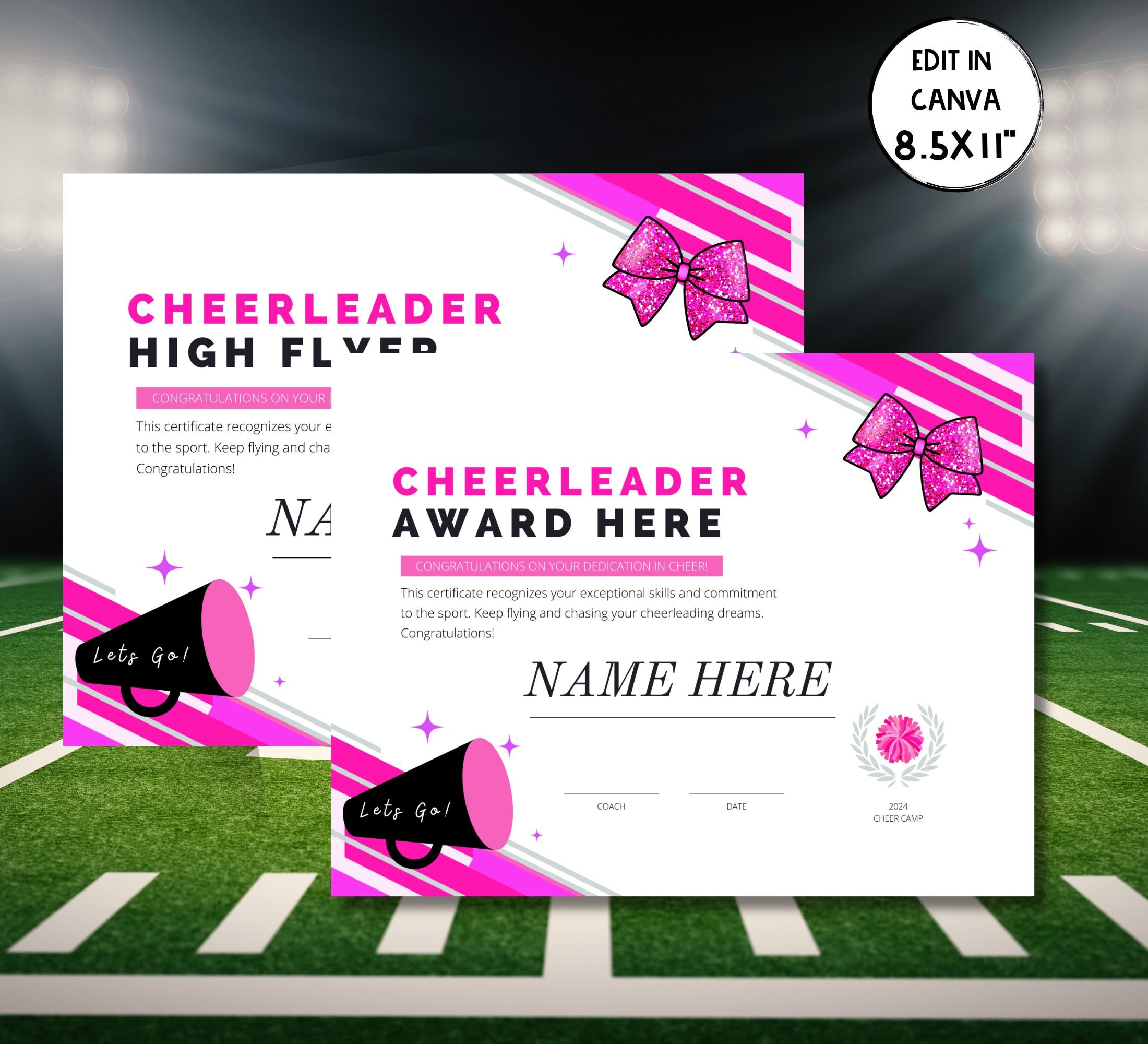 Editable Cheerleading Award Certificates| Team Cheerleader Awards ...