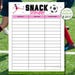 Soccer Snack Schedule Printable | Soccer Snack Sign up Sheet | Easy ...