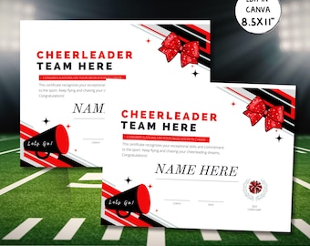 Maroon Editable Cheerleading Award Certificates| Team Cheerleader ...