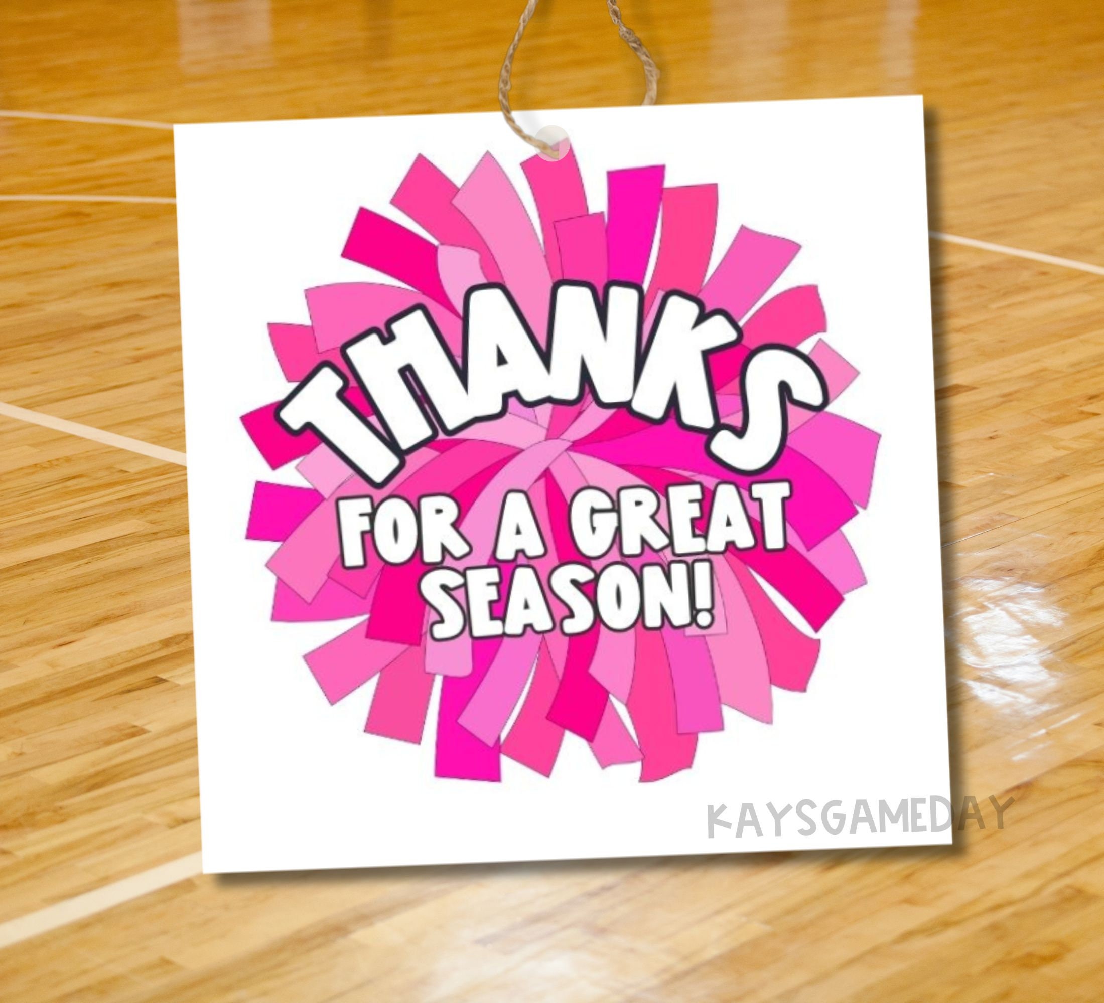 Printable End of Season PINK Cheer Tags | Thanks for a Great Season ...