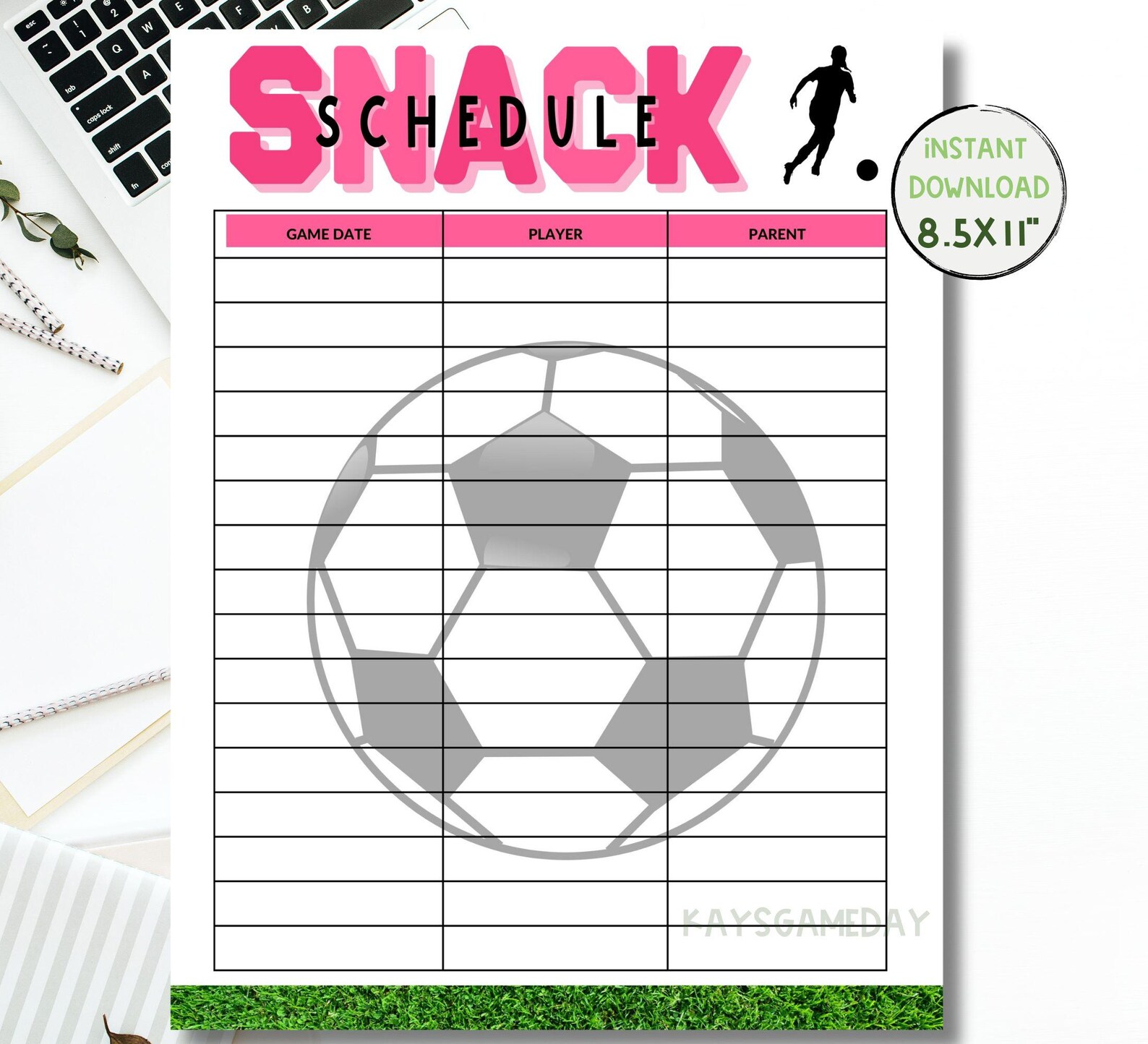 Soccer Snack Schedule Printable | Soccer Snack Sign up Sheet | Easy ...