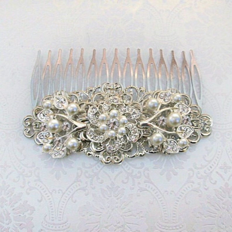 Wedding Hair Comb Crystal Pearl Bridal Comb Pearl Wedding | Etsy