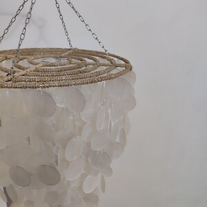 Custom Capiz Shell Chandelier, Lamp Shade, Lighting Pendant, Boho ...