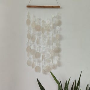 Natural Capiz Shell Wall Decor, Capiz Wall Art, Wind Chime for Costal ...