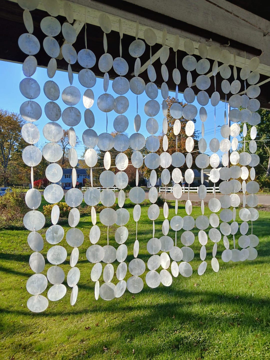 Natural Capiz Shell Curtain: Coastal Wall Art Decor - Etsy