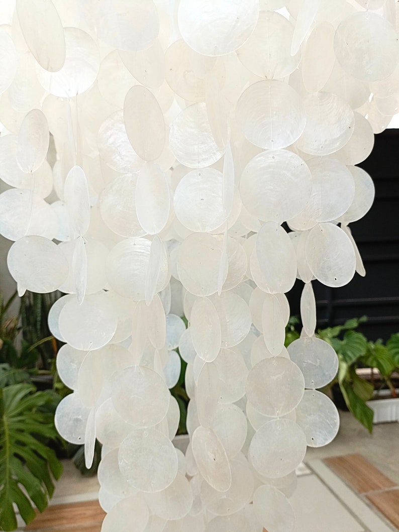 Custom Capiz Shell Chandelier, Lamp Shade, Lighting Pendant, Boho ...