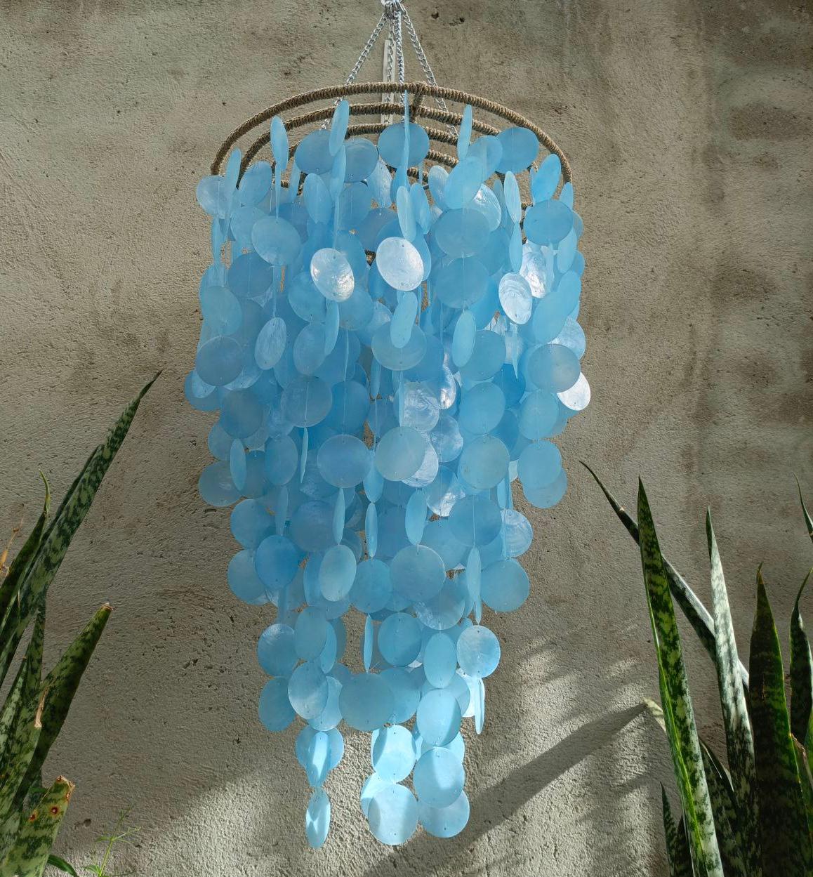 Capiz Shell Chandelier, Lamp Shade, Ceiling Lighting Pendant, Boho ...