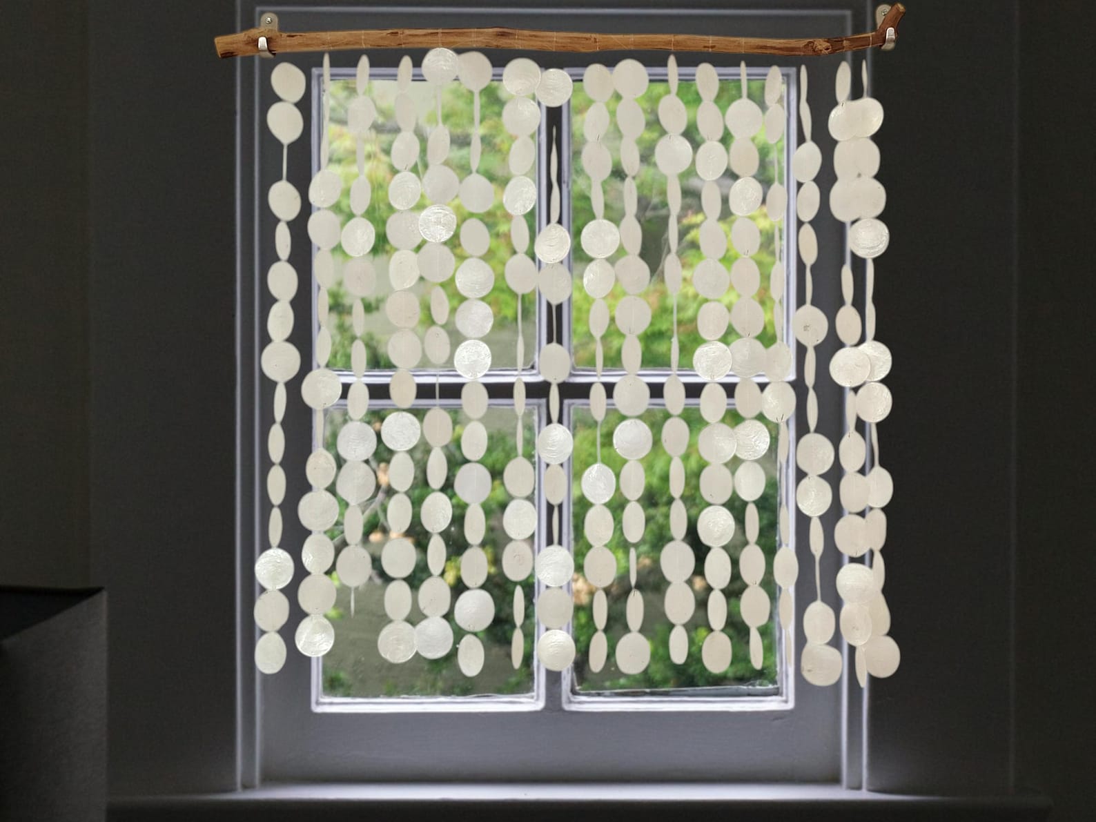 Natural Capiz Shell Curtain: Coastal Wall Art Decor - Etsy