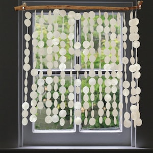 Natural Capiz Shell Curtain: Coastal Wall Art Decor - Etsy