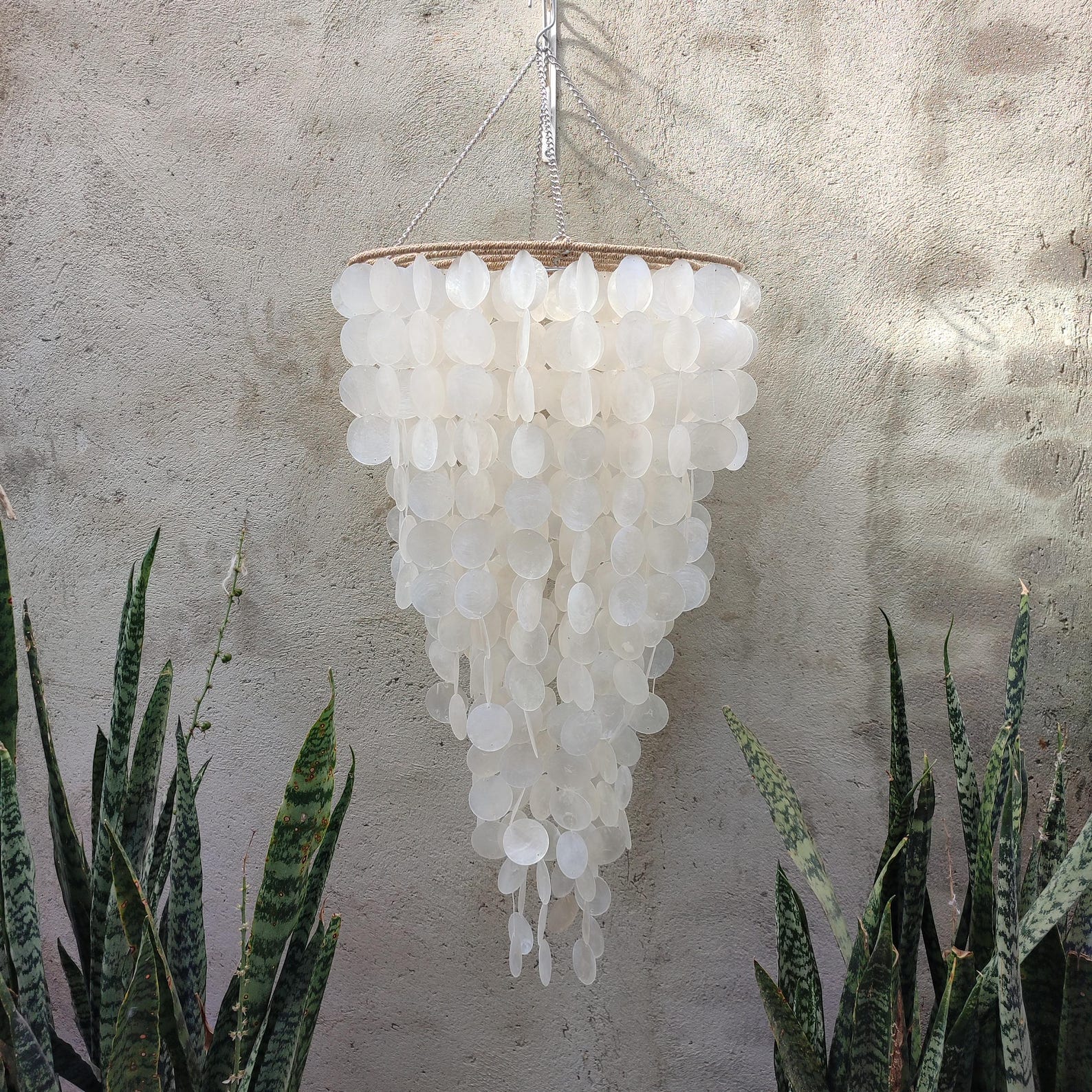 Custom Capiz Shell Chandelier, Lamp Shade, Lighting Pendant, Boho ...