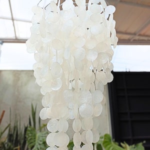Custom Capiz Shell Chandelier, Lamp Shade, Lighting Pendant, Boho ...