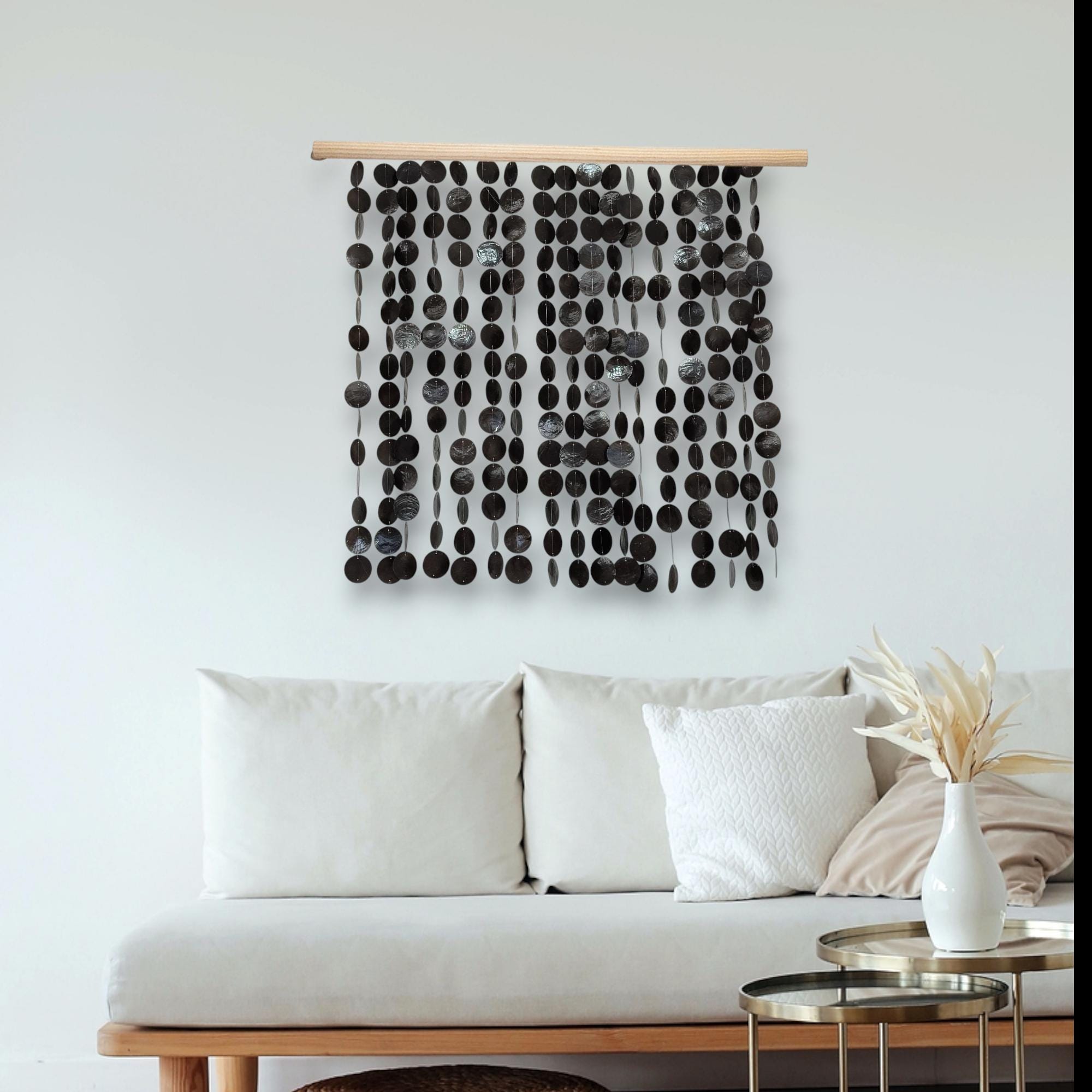 Natural Capiz Shell Curtain: Coastal Wall Art Decor - Etsy