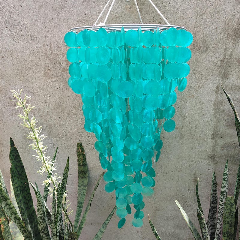 Murano Chandelier Turquoise - Etsy UK