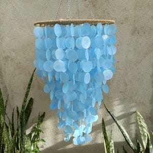 Capiz Shell Chandelier, Lamp Shade, Ceiling Lighting Pendant, Boho ...