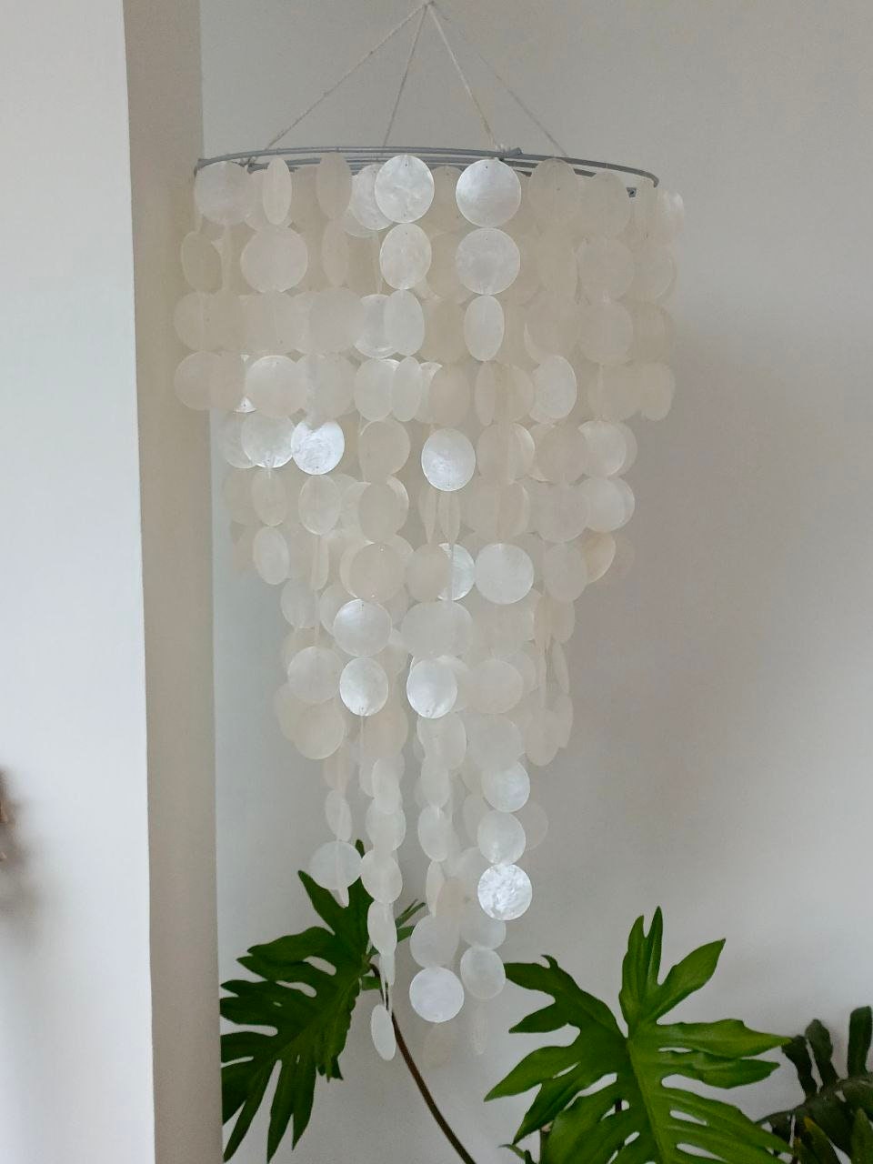 Custom Capiz Shell Chandelier, Lamp Shade, Lighting Pendant, Boho ...