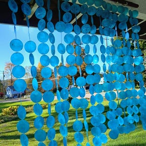Blue Capiz Shell Wall Curtain Decor, Capiz Wall Art, Wind Chime for ...