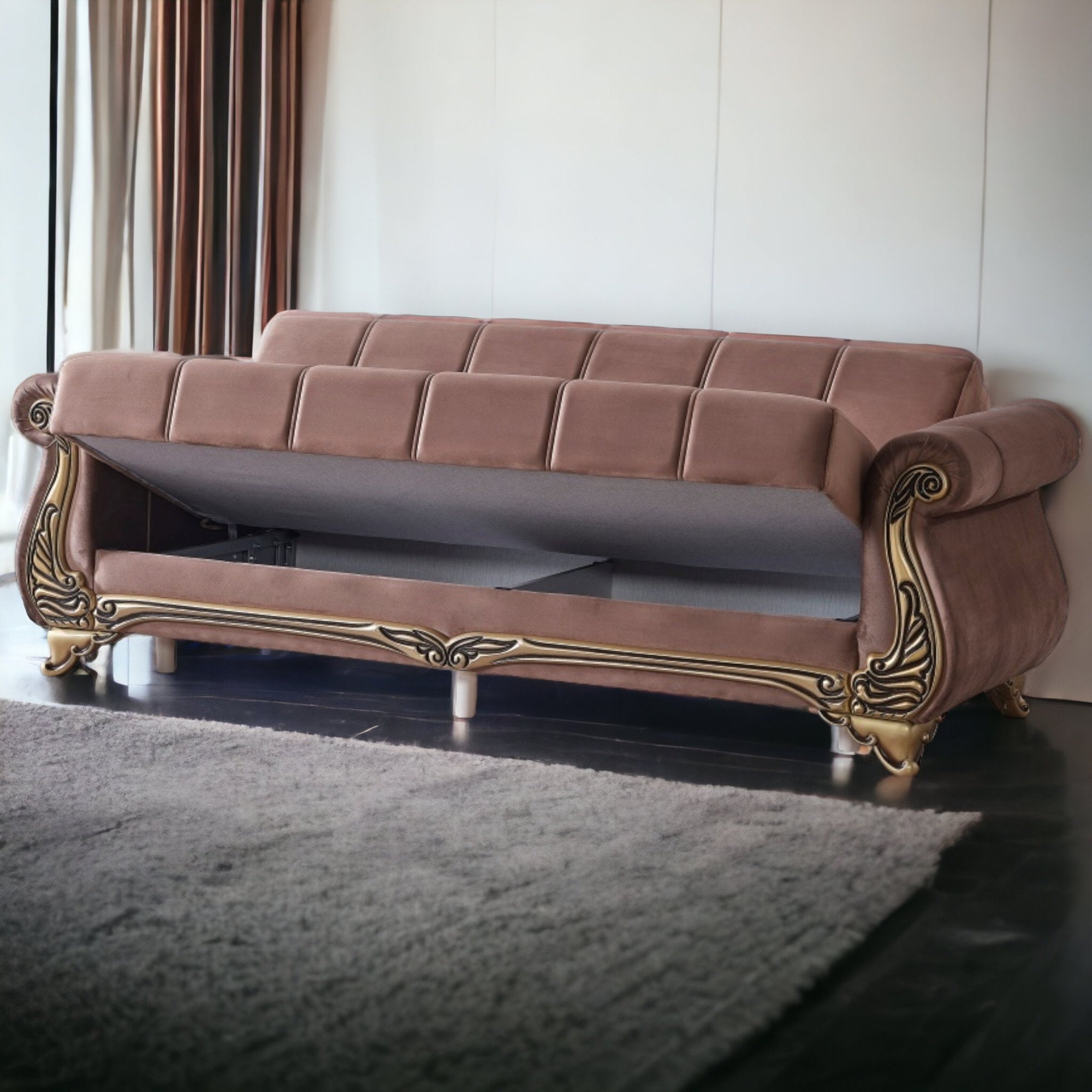 Traditional French Style Sofa, Convertible Sofa Bed, Handcrafted Couch ...
