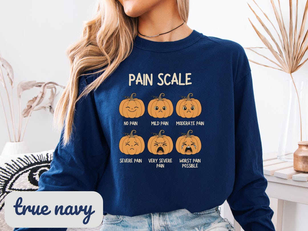 Funny Pumpkin Pain Scale Long Sleeve Shirt - Etsy
