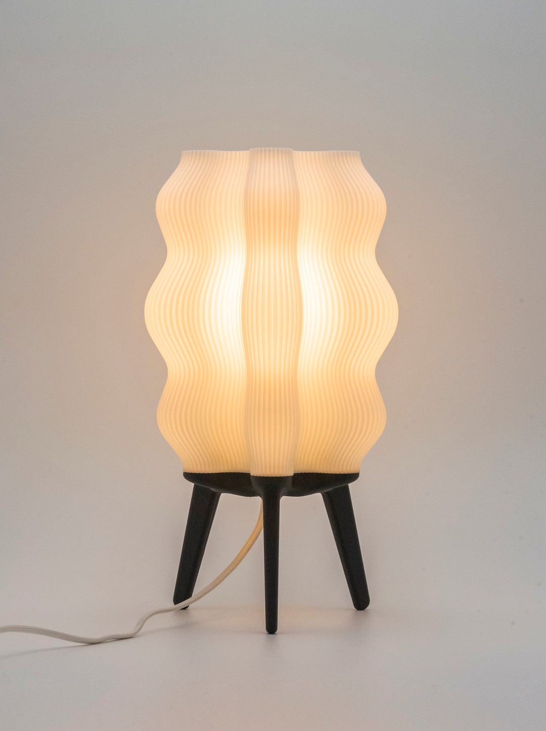 Moonlit Ivory Table Lamp: Unique 3D Printed Design - Etsy