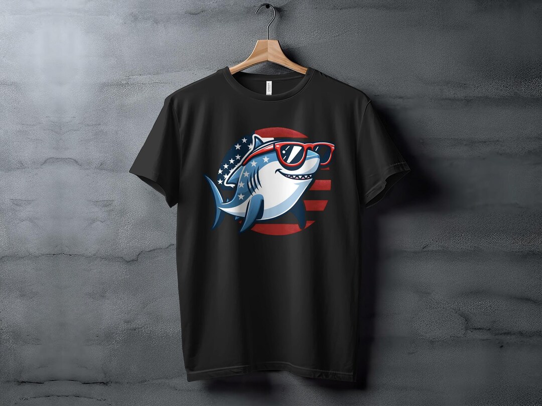 Cape Cod Shirt, Shark Wearing Sunglasses, Patriotic American Flag ...