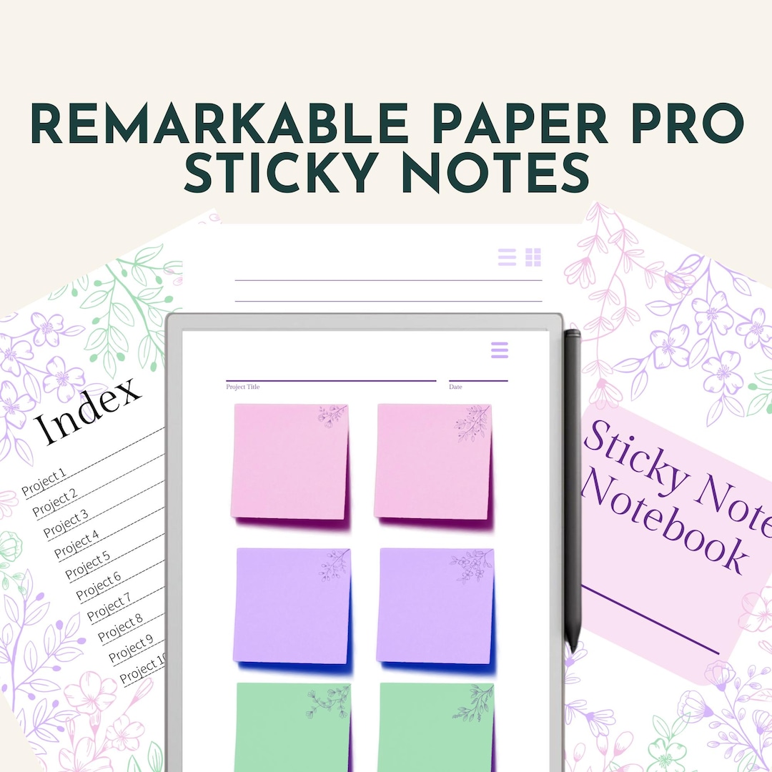 Remarkable Paper Pro Sticky Notes - Hyperlinked Notebook to Organize ...