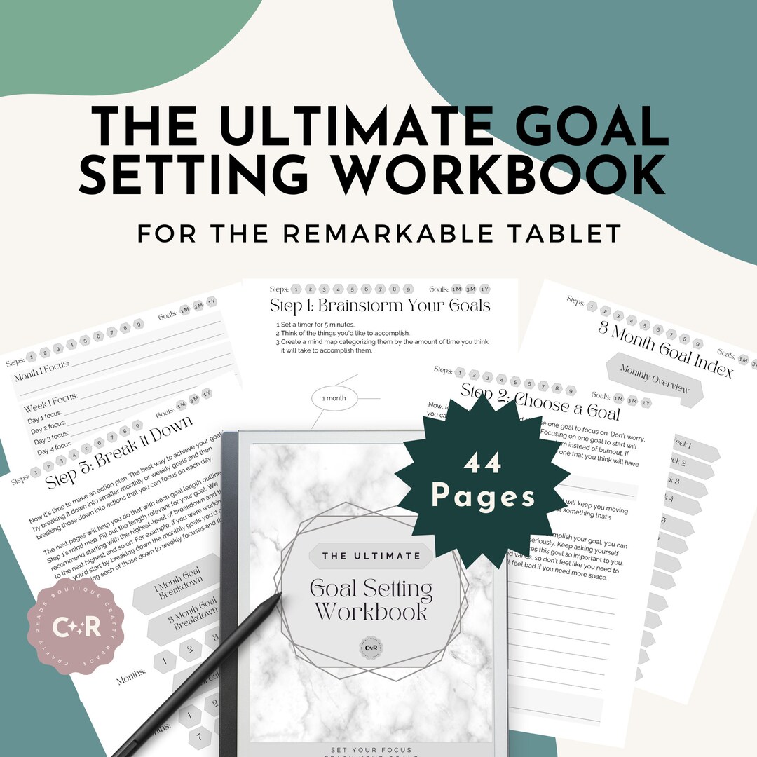 Ultimate Goal Setting Workbook for Remarkable Tablet - 9 Steps to ...