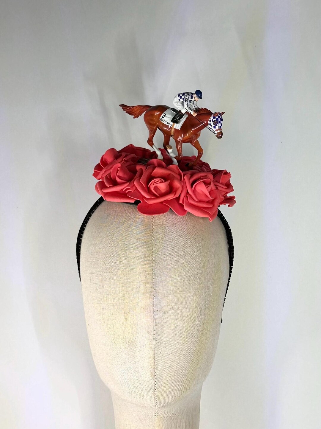 Horse Headpiece, Kentucky Derby Rose Fascinator, Run for the Roses - Etsy