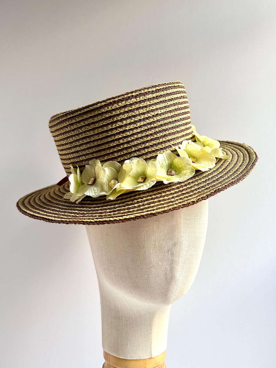 Woman’s Boater Hat, Derby, Straw Hat for Women, Modern Boater, Couture ...