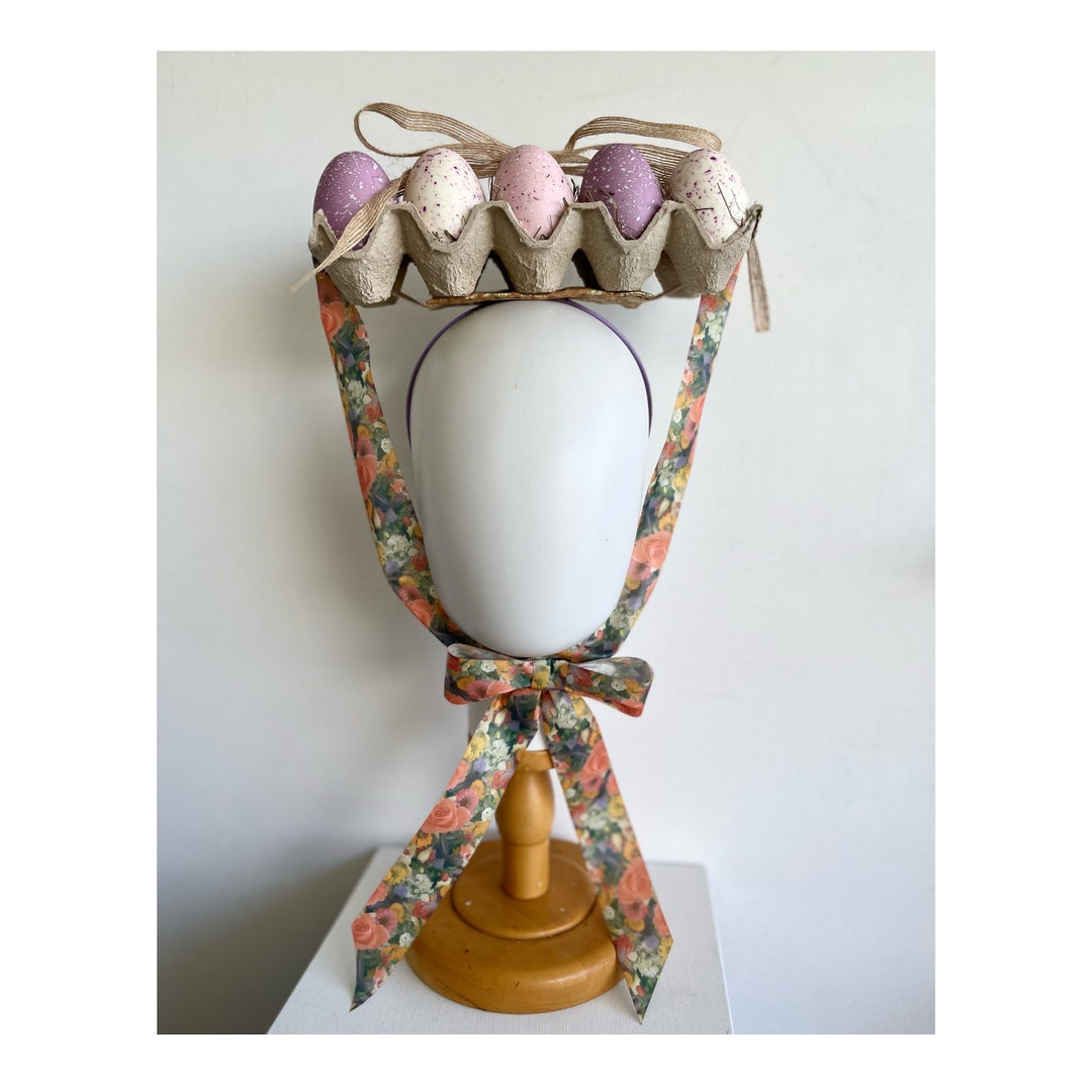 Easter Bonnet Headpiece, Egg Fascinator, Handmade, One of a Kind ...