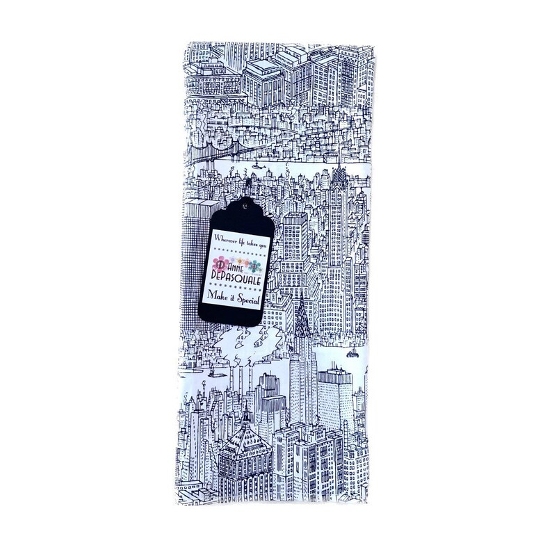 Manhattan Map Tea Towrl, New York City Map, Skyline Print - Etsy